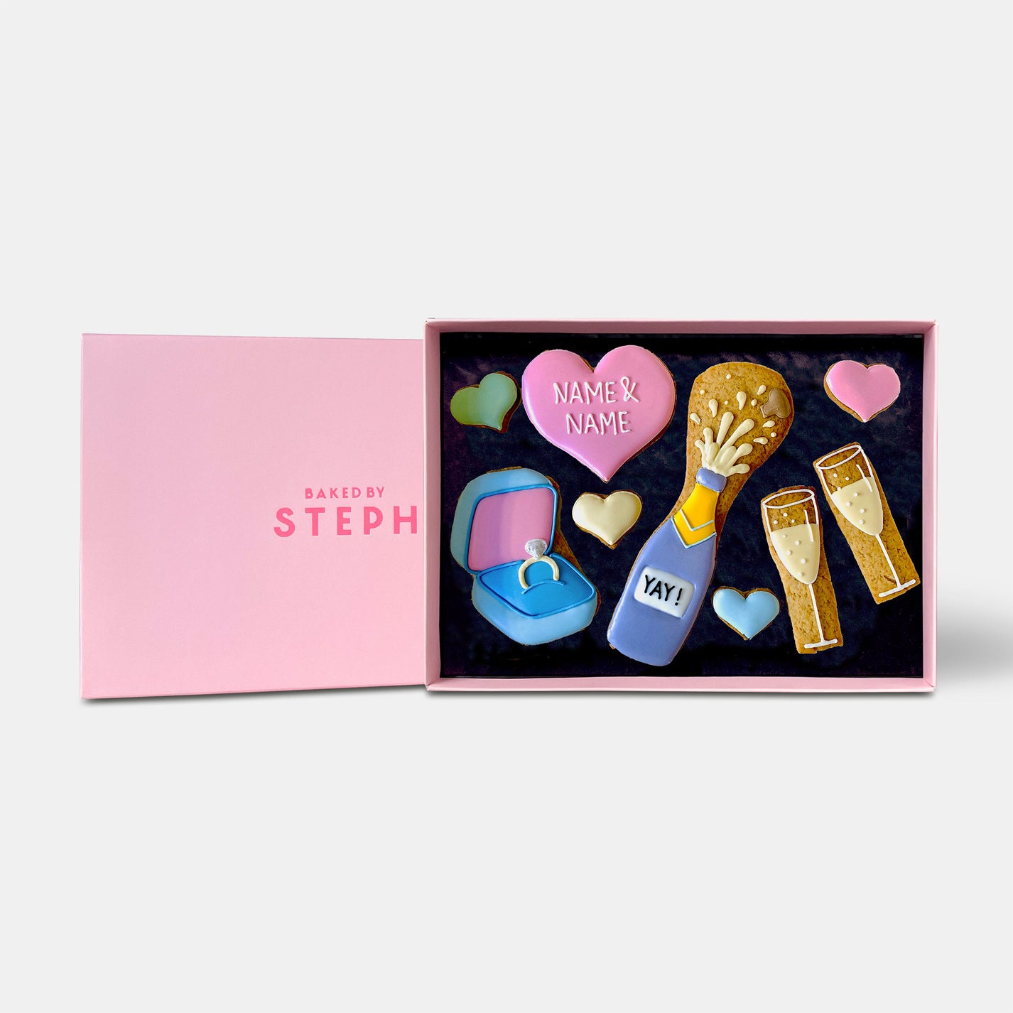 Personalised YAY! Engagement Letterbox Cookies by Baked By Steph ...