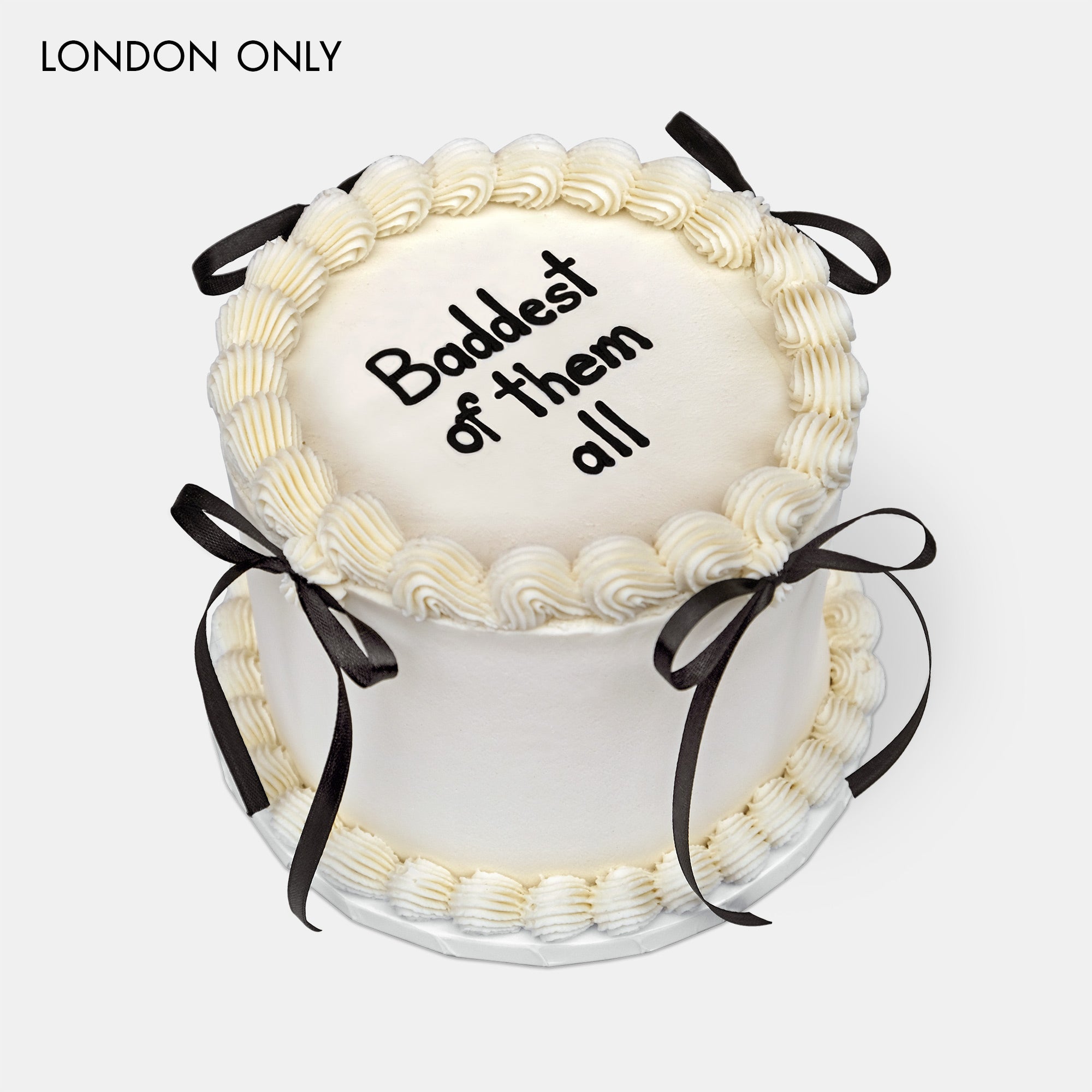 Personalised Black Ribbon Cake by Baked By Steph – Baked by Steph